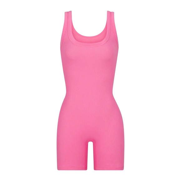 SKIMS | Pants & Jumpsuits | Nwt Skims Cotton Rib Onesie Pink Small ...